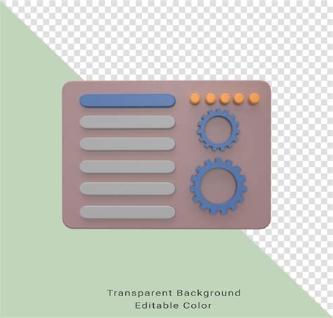 Premium Psd Minimal 3d Illustration Web Maintenance Concept Landing Page Gear Seo Optimization