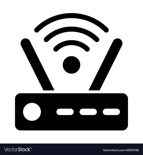 Wifi Router Glyph Icon For Personal Royalty Free Vector