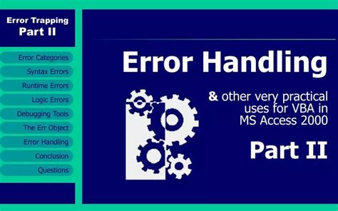 Ppt Error Handling And Other Very Practical Uses For Vba In Ms Access 2000 Part Ii Powerpoint