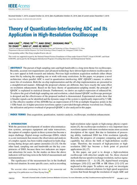 Pdf Theory Of Quantization Interleaving Adc And Its Application In High Resolution Oscilloscope