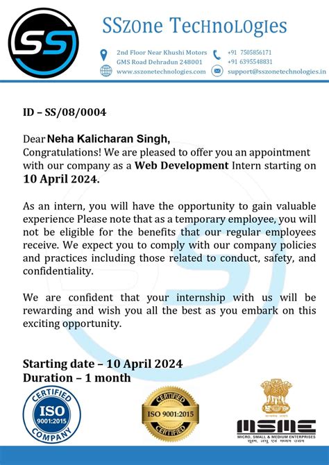 Neha Singh On Linkedin Sszone Sszonetechnologies Internship