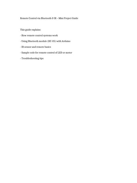 Remote Control Arduino Pdf