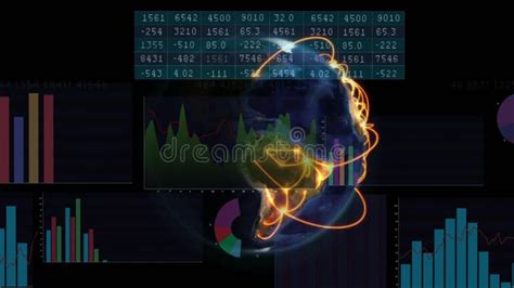 Animation Of Digital Data Processing Over Globe On Black Background Stock Footage Video Of