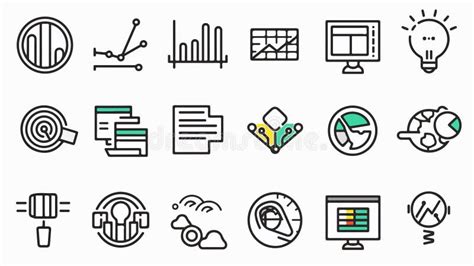 Professional Data Analytics Thin Line Icons Set For Business Analysis Statistics And