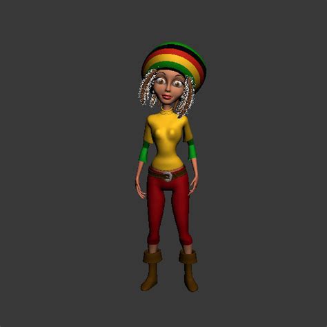 Rastafari Girl Cartoon Rigged 3d Model Rigged Cgtrader