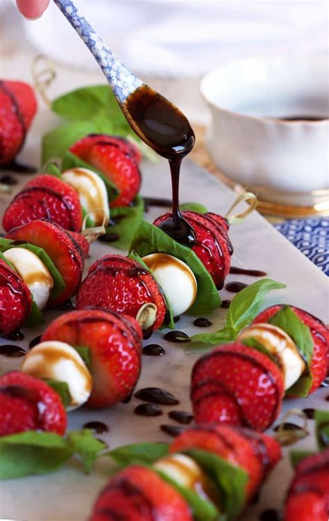 Strawberry Caprese Salad Skewers With Balsamic Reduction The Suburban