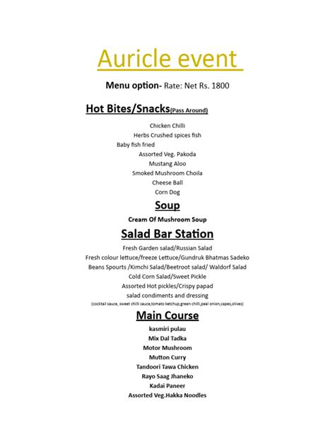 Wedding Menu Option 1 Pdf