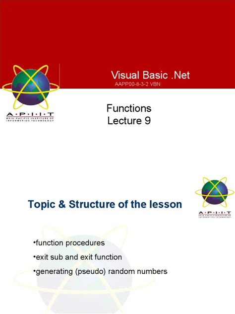 Lec 09 Functions Pdf Visual Basic Net Parameter Computer