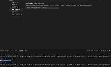 Vs Code Unable To Locate Pythonexe Correctly For Executing West Nordic Qanda Nordic Devzone