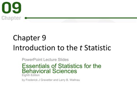 introduction to the t statistic powerpoint slides