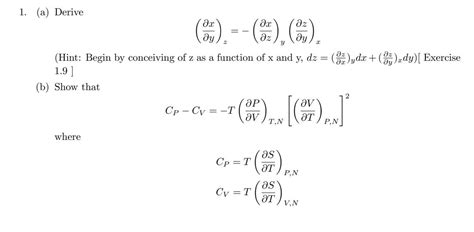 Solved 1 A Derive Yx Z Zx Y Yz X Hint Begin By Chegg Com