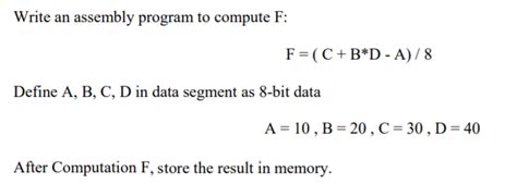 Solved Use Emulator Emu8086 To Run The Assembly Code