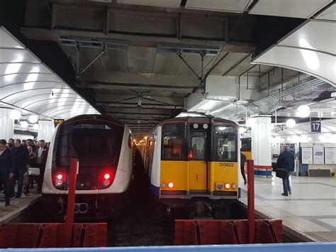 Tfl Rail Class 345 Left And Class 315 Right Emus Stand At London