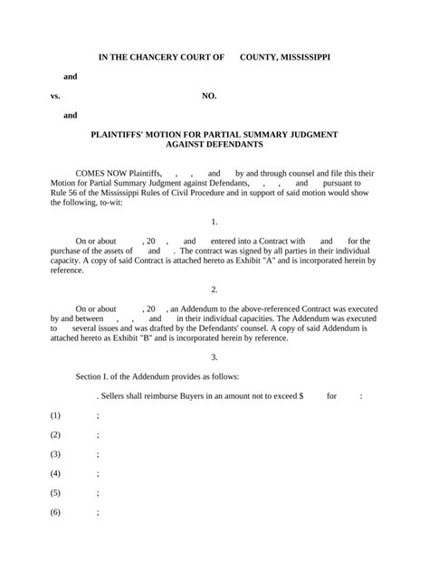 Plaintiffs Motion For Partial Summary Judgment Against Defendants