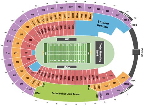Los Angeles Coliseum Seating Chart Rows Seat Numbers And Club Seat Info
