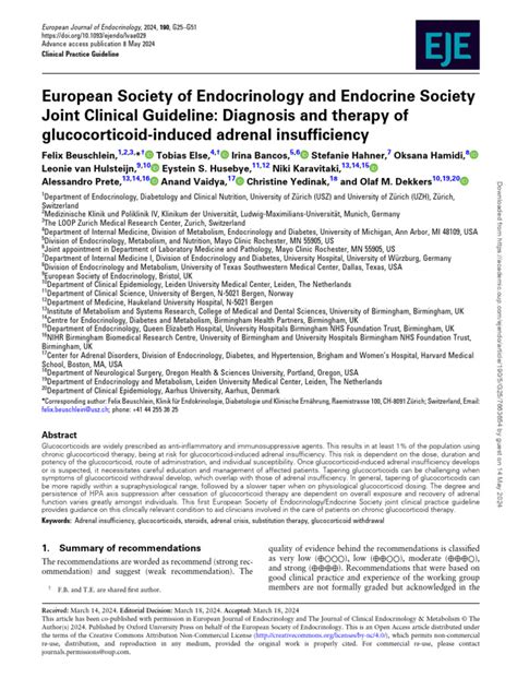 Glucocorticoid Induced Adrenal Insufficiency May 2024 Pdf
