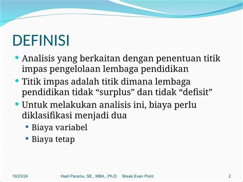 Analisis Break Event Point Pengolahanppt Analisis Break Event Point Pengolahanppt