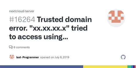 Trusted Domain Error Xx Xx Xx X Tried To Access Using Com As Host · Issue 16264