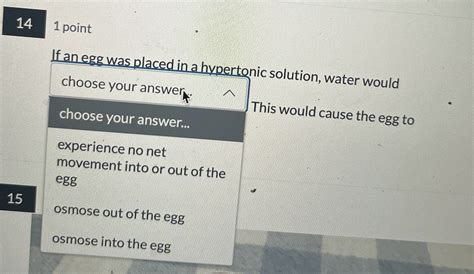 Solved 141 ﻿pointif An Egg Was Placed In A Hypertonic