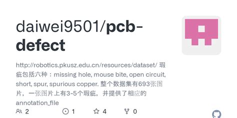 GitHub daiwei pcb defect robotics pkusz edu cn resources dataset 瑕疵包括六种missing