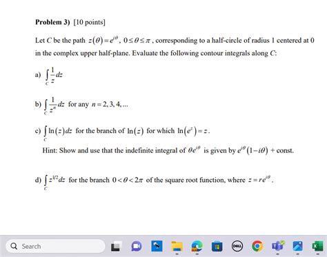 Solved Problem 3 10 Points Let C Be The Path Chegg Com