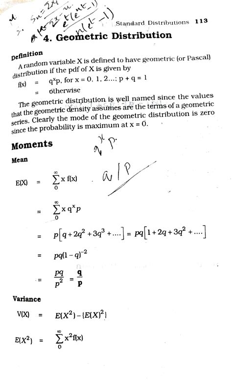 Geometric Distribution Sn 2 4 A A Standard T Distributions 113 4 Geometric Distribution