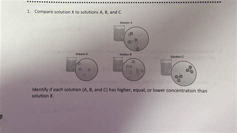 Solved 1 Compare Solution X To Solutions Ab And C