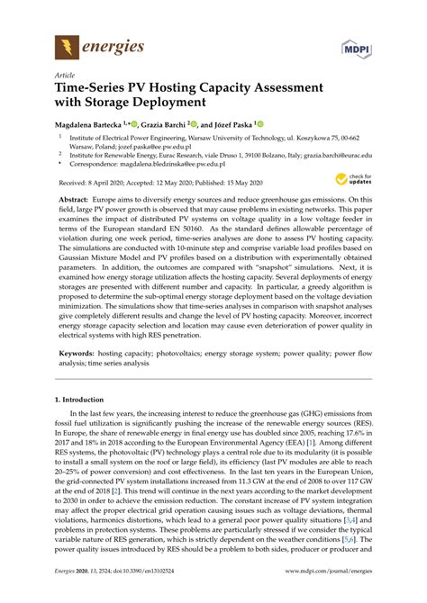 Pdf Time Series Pv Hosting Capacity Assessment With Storage Deployment