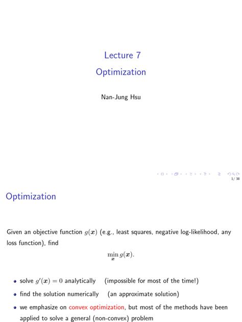 lecture 7 with notes pdf mathematical optimization least squares