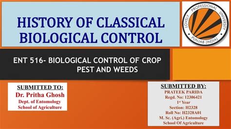 History Of Classical Biological Control Prateek Parida Ppt1 Pptx