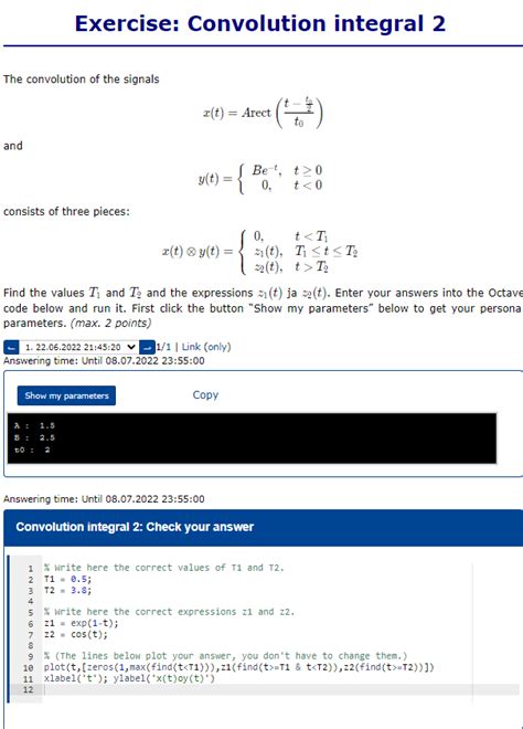 Solved The Convolution Of The Signals And Exercise Chegg