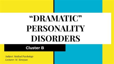 Cluster B Personality Disorder Pptx