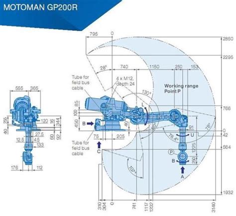 6 Axis Robot Arm Yaskawa Gp200r Loading And Unloading Robot 200kg