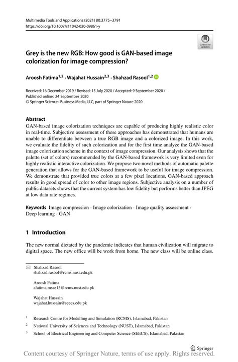 Grey Is The New Rgb How Good Is Gan Based Image Colorization For Image Compression Request Pdf