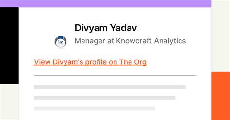 Divyam Yadav Manager At Knowcraft Analytics The Org