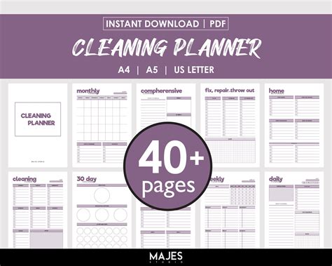 Cleaning Planner Cleaning Checklist Cleaning Bundle Declutter Template Cleaning Template