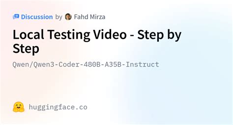 Qwenqwen3 Coder 480b A35b Instruct · Local Testing Video Step By Step
