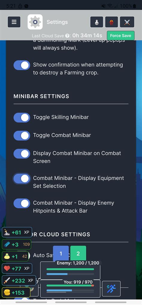 Bug Combat Minibar Text Interaction With Equipment Set · Issue 3813 · Melvoridlemelvoridle