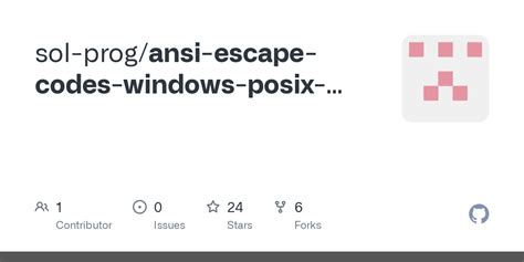 Github Sol Progansi Escape Codes Windows Posix Terminals C