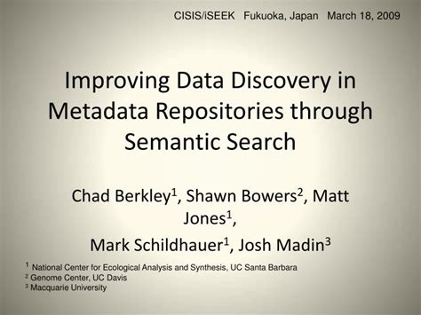 ppt improving data discovery in metadata repositories through