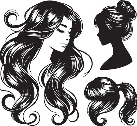 Girl Hairstyle Bundle 45866441 Vector Art At Vecteezy
