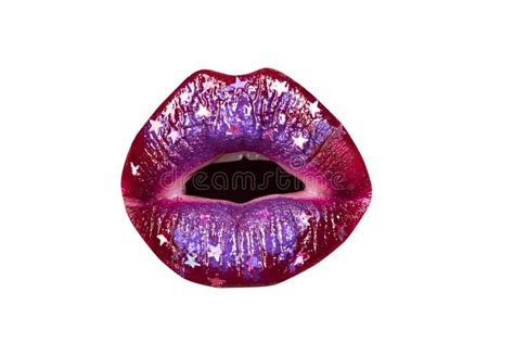 Open Mouth Woman Close Up Red Female Lips Sensual Open Mouth