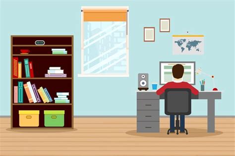 Premium Vector Workspace Design Vector Illustration