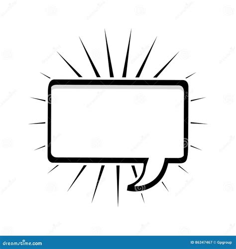 Monochrome Silhouette Rectangle Shape Dialog Box With Lines Around Stock Illustration