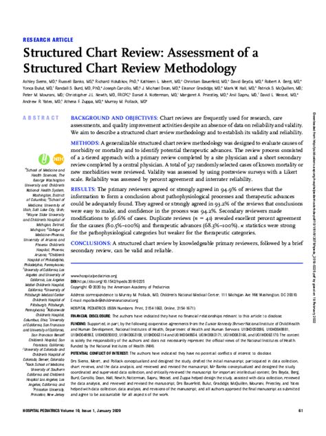 Structured Chart Review Assessment Of A Structured Chart Review