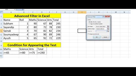 Advanced Filter Excel Youtube