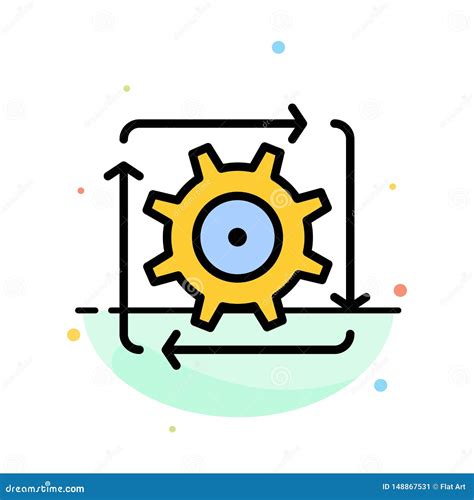 Workflow Automation Development Flow Operation Abstract Flat Color Icon Template Stock