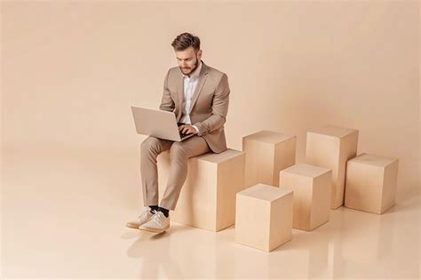 Flat 3d Isometric Businessman As A Programmer Working On Laptop To Coding Software Development
