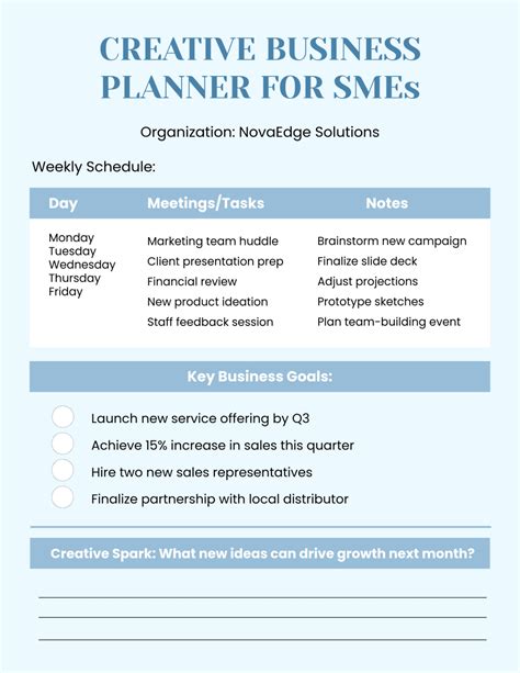 Free Hotel Business Planner Template To Edit Online