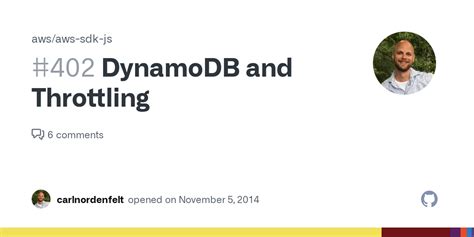 Dynamodb And Throttling · Issue 402 · Awsaws Sdk Js · Github
